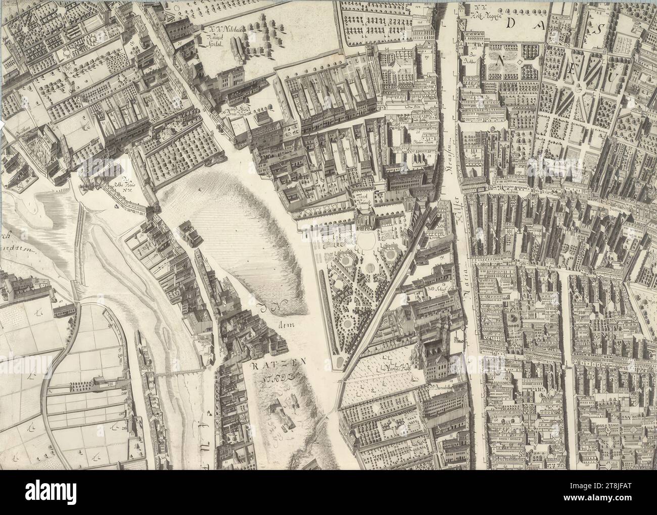 Bird's eye view of Vienna, plan of Vienna, 42 parts, Joseph Daniel von ...