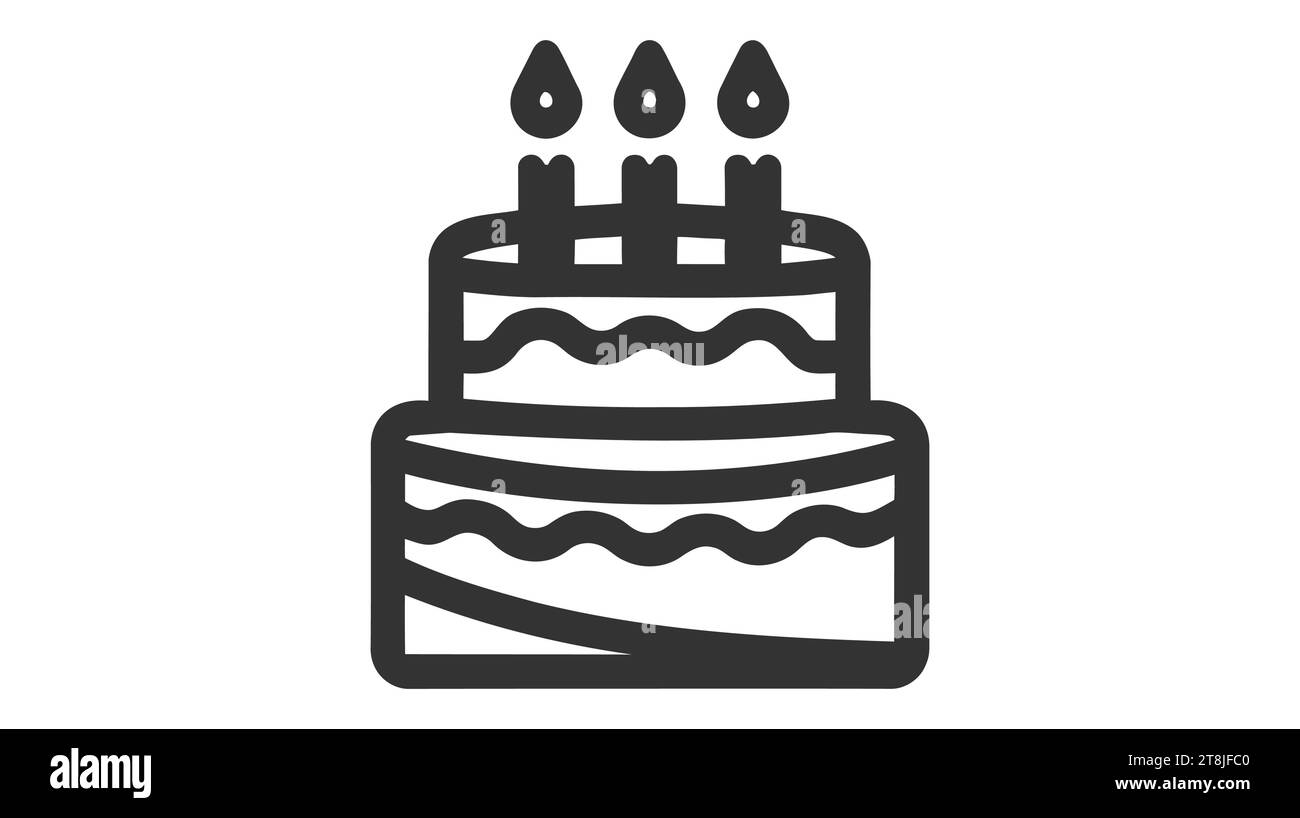 Line cake icon on white background Stock Vector Image & Art - Alamy