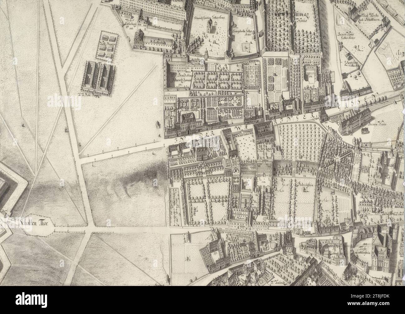 Bird's eye view of Vienna, plan of Vienna, 42 parts, Joseph Daniel von ...
