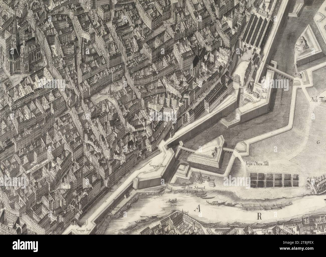 Bird's eye view of Vienna, plan of Vienna, 42 parts, Joseph Daniel von ...