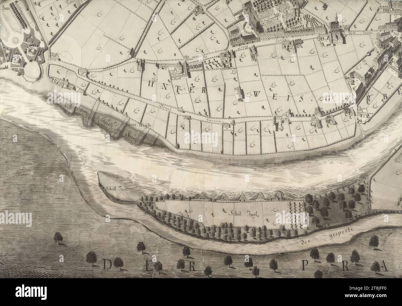 Bird's eye view of Vienna, plan of Vienna, 42 parts, Joseph Daniel von ...