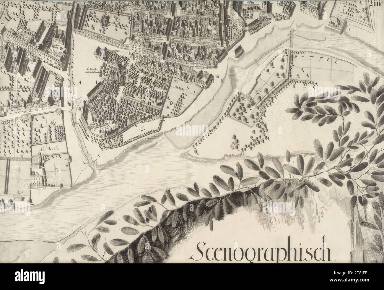 Bird's eye view of Vienna, plan of Vienna, 42 parts, Joseph Daniel von ...