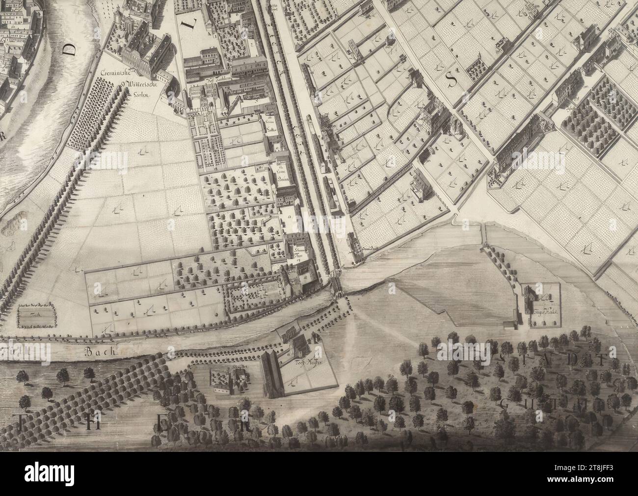 Bird's eye view of Vienna, plan of Vienna, 42 parts, Joseph Daniel von ...