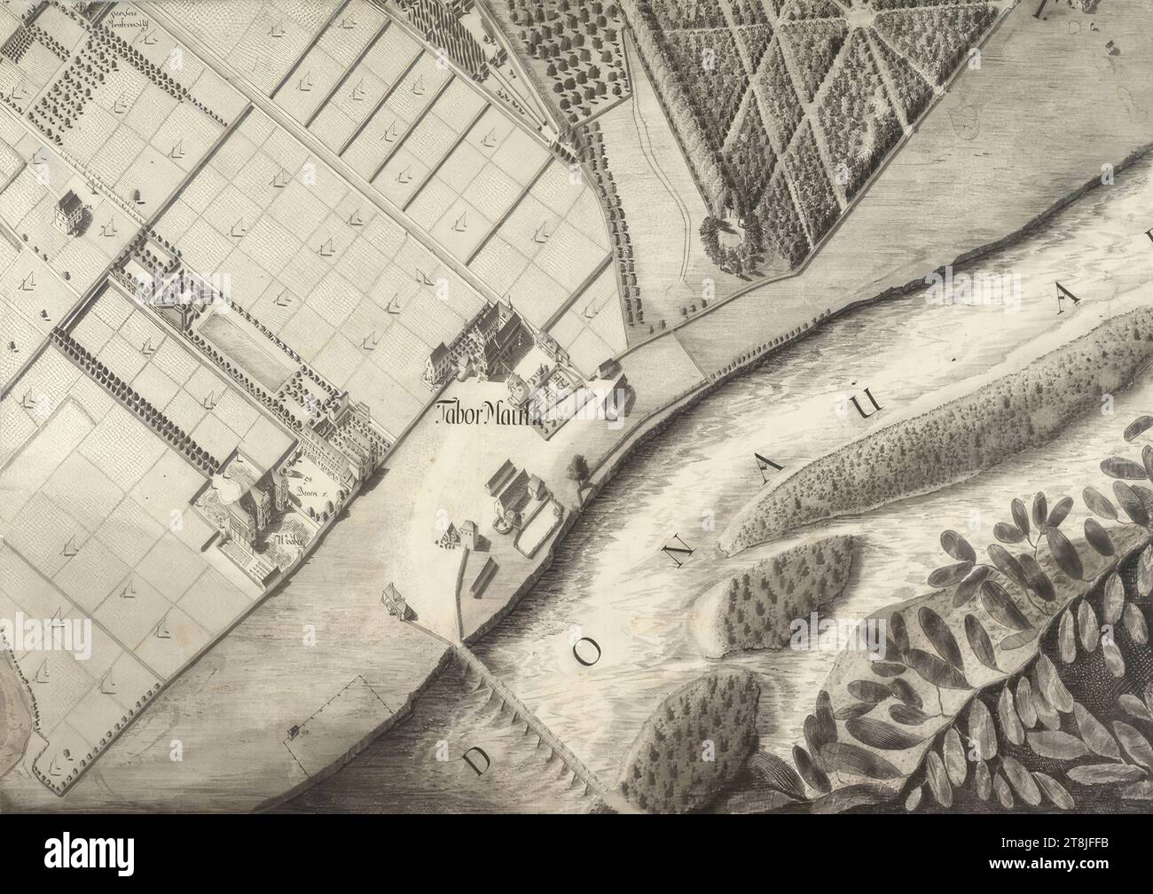 Bird's eye view of Vienna, plan of Vienna, 42 parts, Joseph Daniel von ...