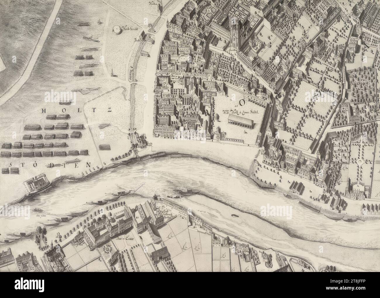 Bird's eye view of Vienna, plan of Vienna, 42 parts, Joseph Daniel von ...