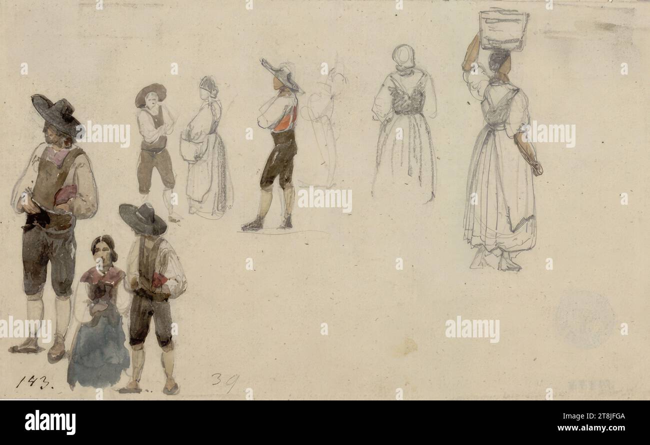 Traditional costume studies, Thomas Ender, Vienna 1793 - 1875 Vienna ...