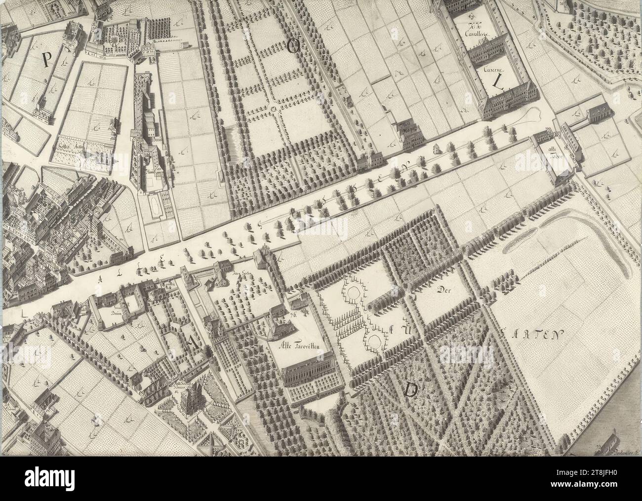 Bird's eye view of Vienna, plan of Vienna, 42 parts, Joseph Daniel von ...