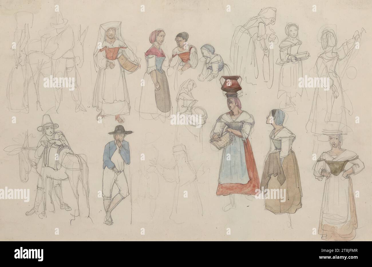 Traditional costume studies, Thomas Ender, Vienna 1793 - 1875 Vienna ...