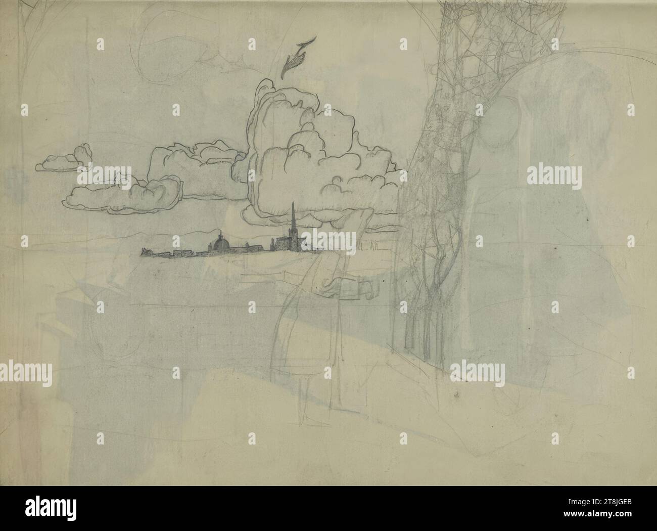 Scene with a view of cloudy Vienna, sketchbook Wacik Franz; 64 ...