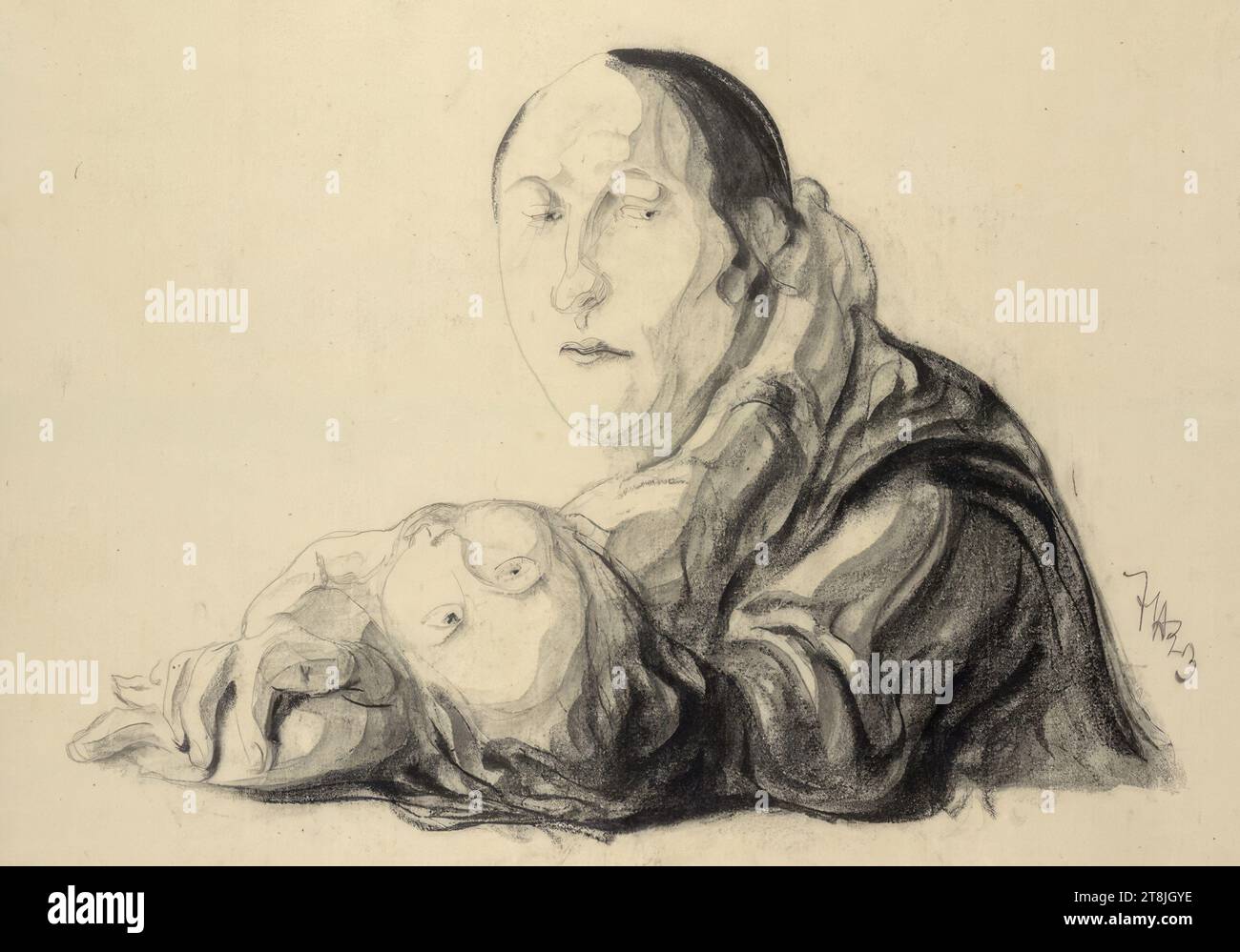 Woman with child, Fritz Hegenbart, Salzburg 1864 - 1943 Bayerisch Gmain ...