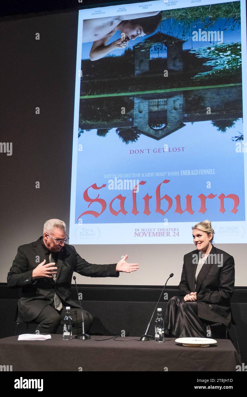 London, UK. Mark Kermode and Emerald Fennell photographed attending the ...