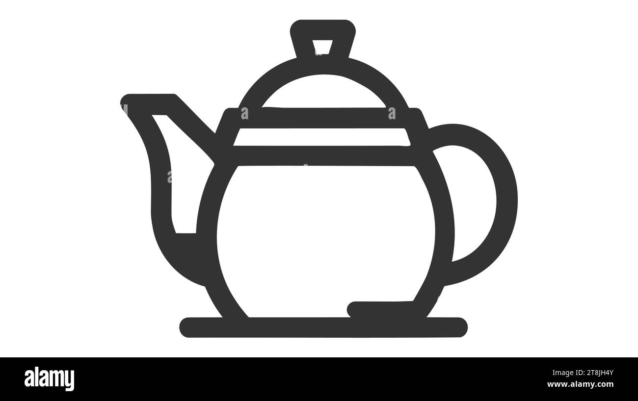 Teapot line icon. Hot drinks chinese tea pot symbols vector ...