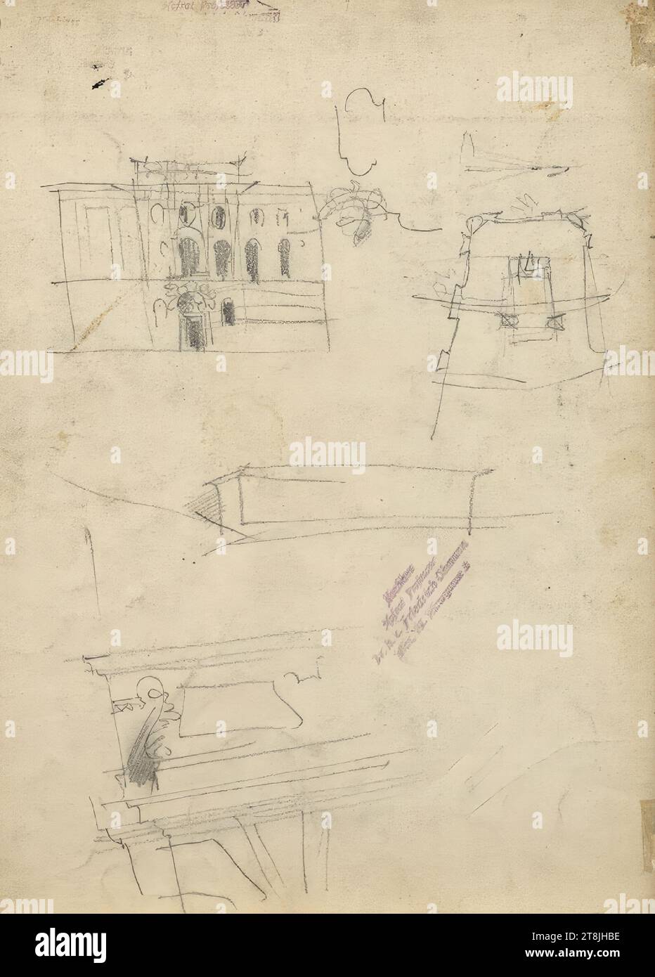 Sketch, Friedrich Ohmann, Lemberg 1858 - 1927 Vienna, drawing, pencil ...
