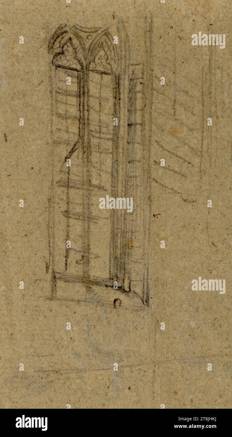 Gothic windows, Josef Danhauser, Vienna 1805 - 1845 Vienna, drawing ...