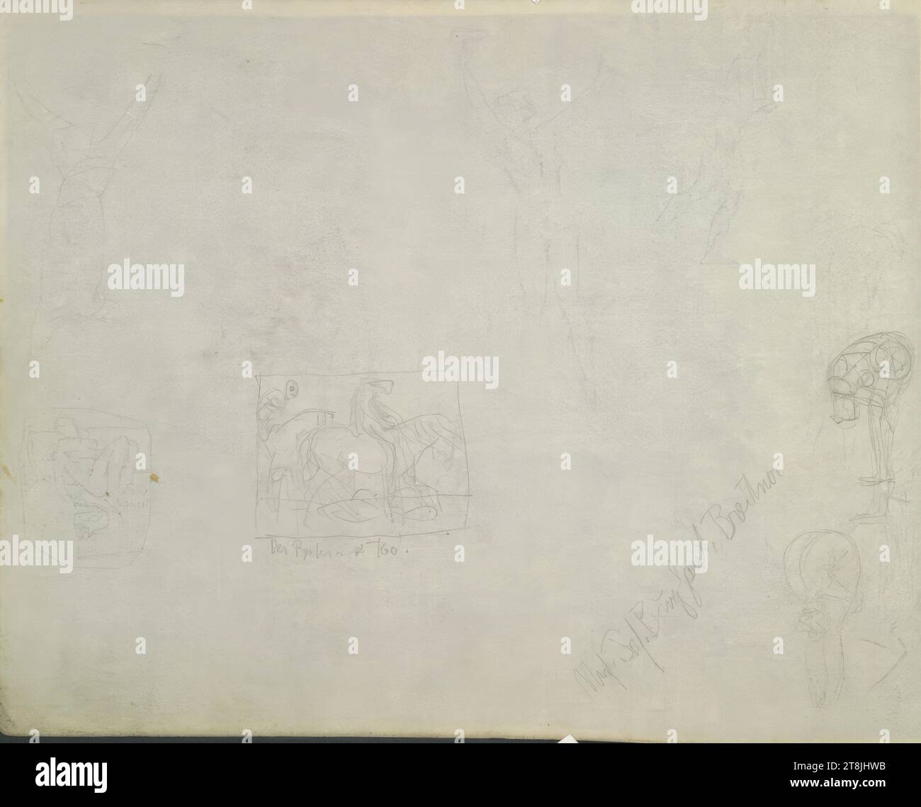 Various sketches, sketchpad with 100 paginated pages, Alexander Rothaug ...