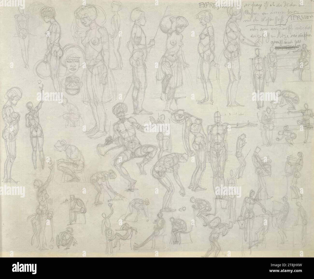 Various sketches; 'EXPRESION', 'IPRSION', sketchpad with 100 paginated ...