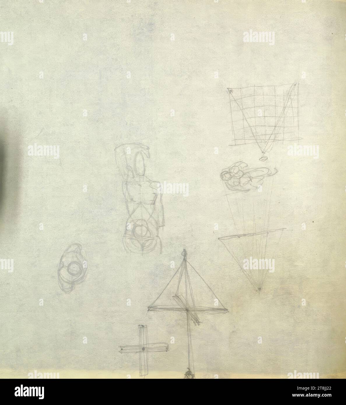 Various sketches, sketchpad with 100 paginated pages, Alexander Rothaug ...