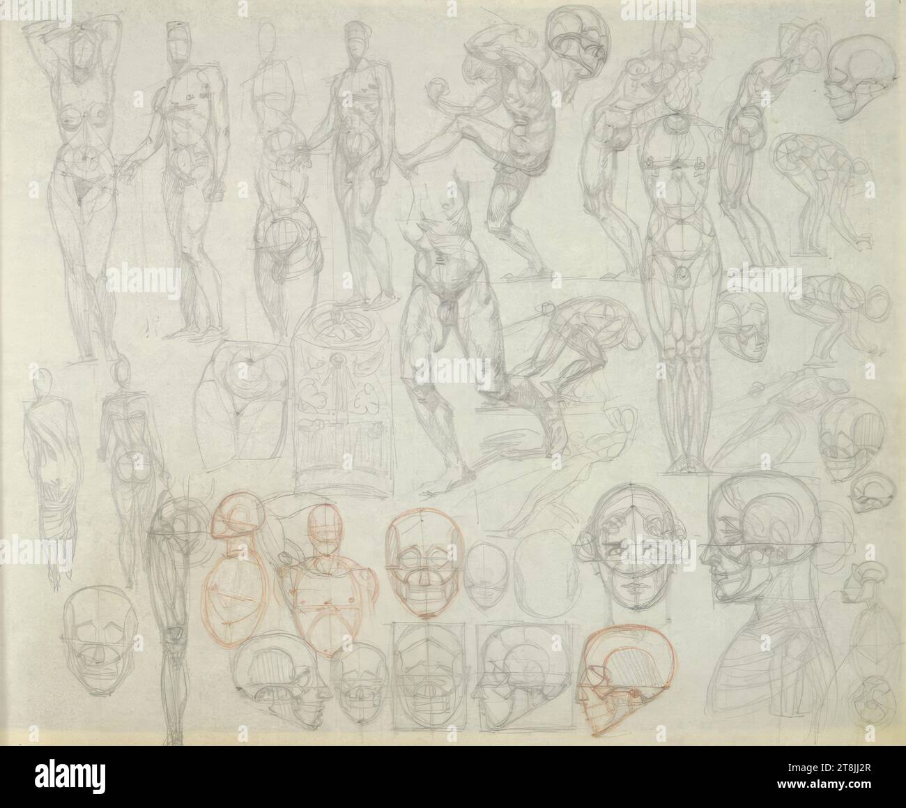 Various sketches, sketchpad with 100 paginated pages, Alexander Rothaug ...