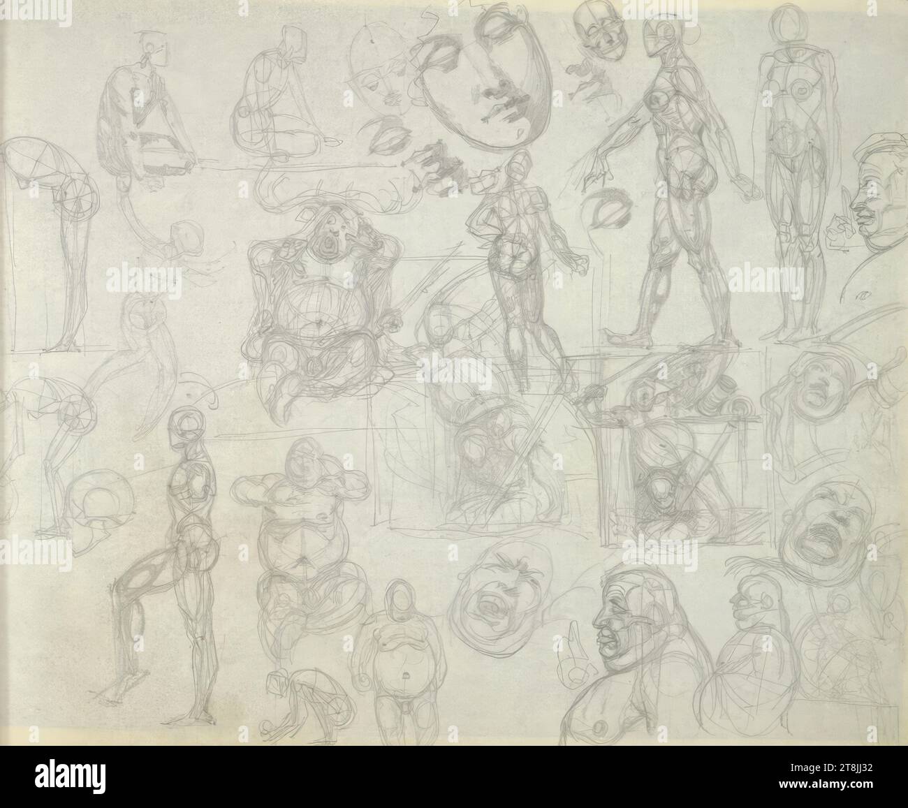 Various sketches, sketchpad with 100 paginated pages, Alexander Rothaug ...