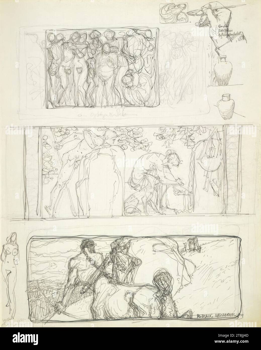 Various sketches, sketchbook Rothaug Alexander; 39 paginated pages ...