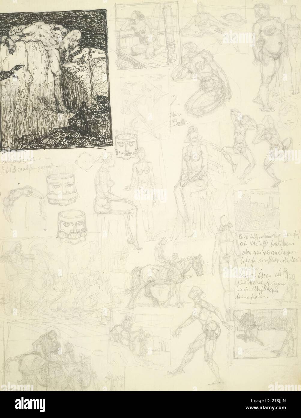 Various sketches, spiral notebook with 27 paginated pages, Alexander ...