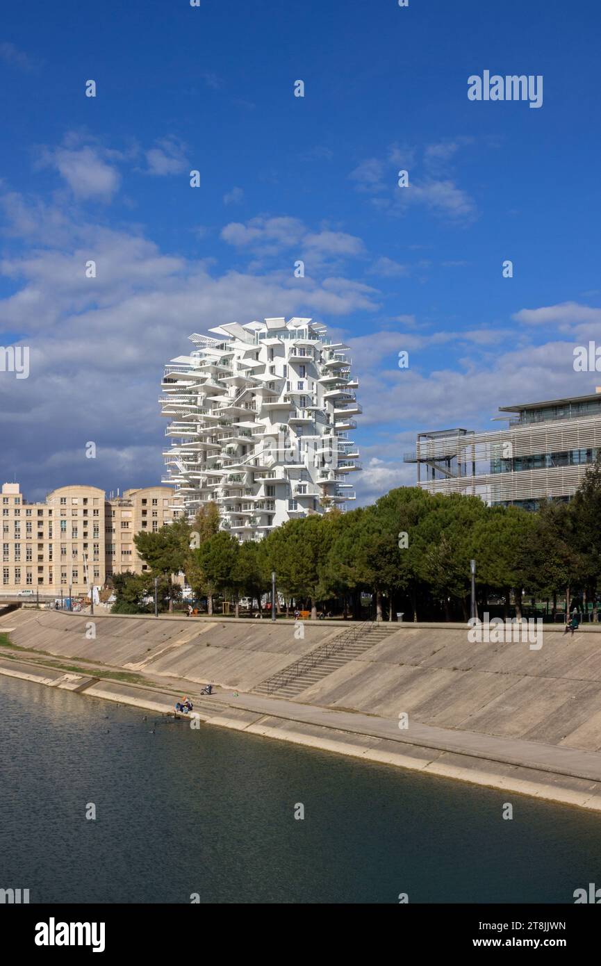 Modern building " L'Arbre Blanc ", Les Berges du Lez. Montpellier ...