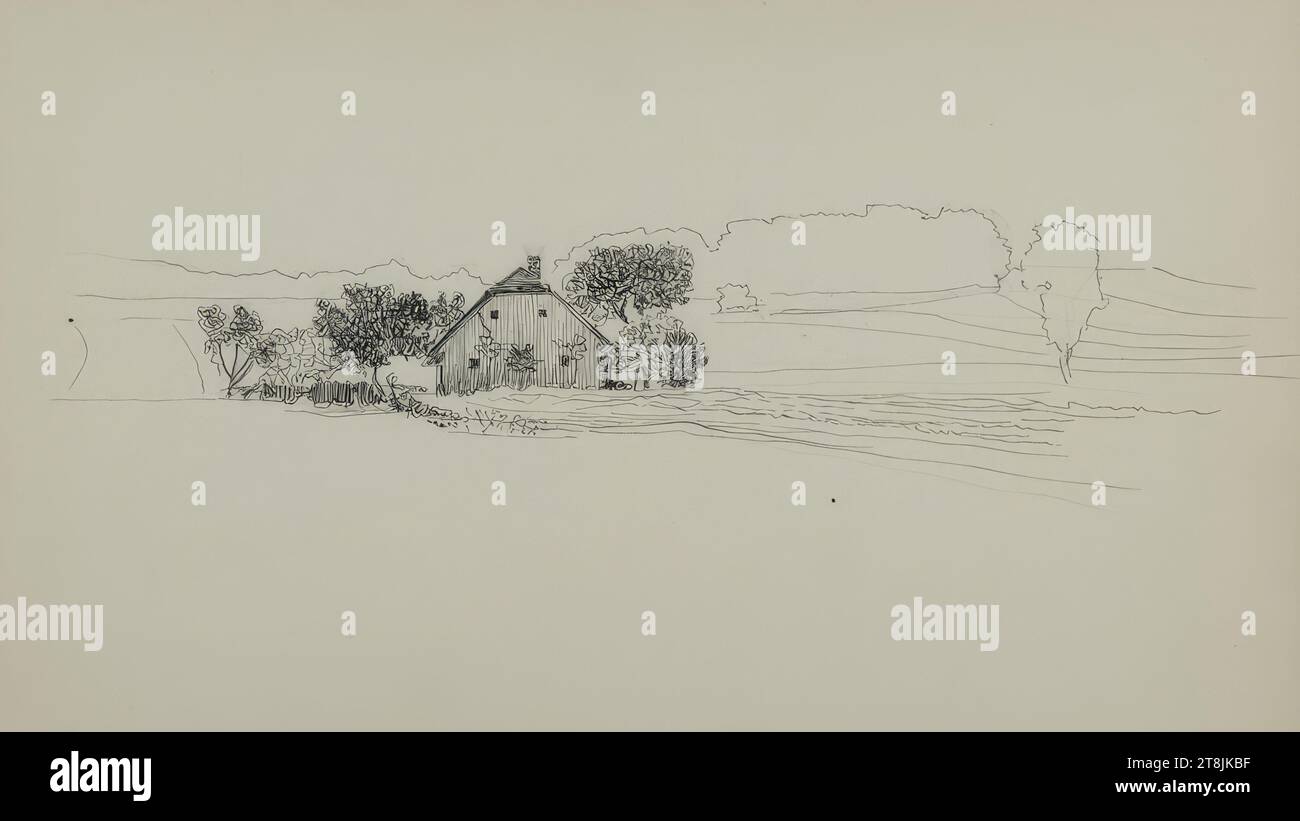 Sketch of a farmhouse, sketchbook Farmer Leopold; 44 paginated pages ...