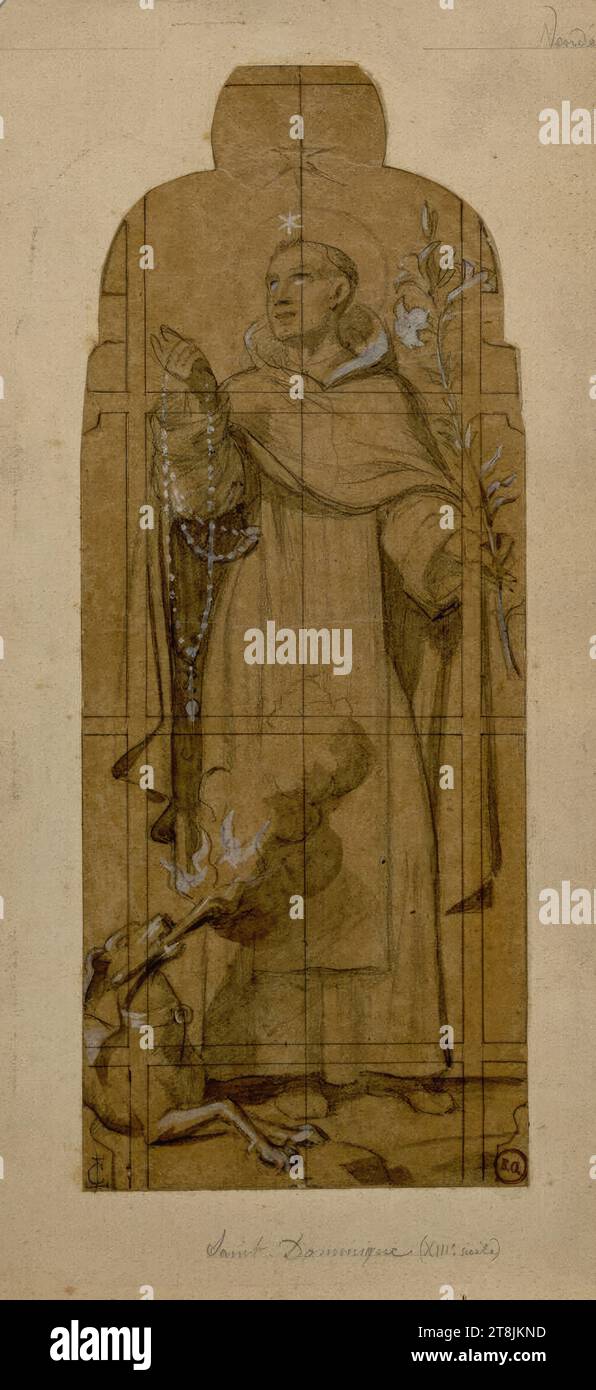 Saint Dominic, design for a stained glass window for the church of La ...