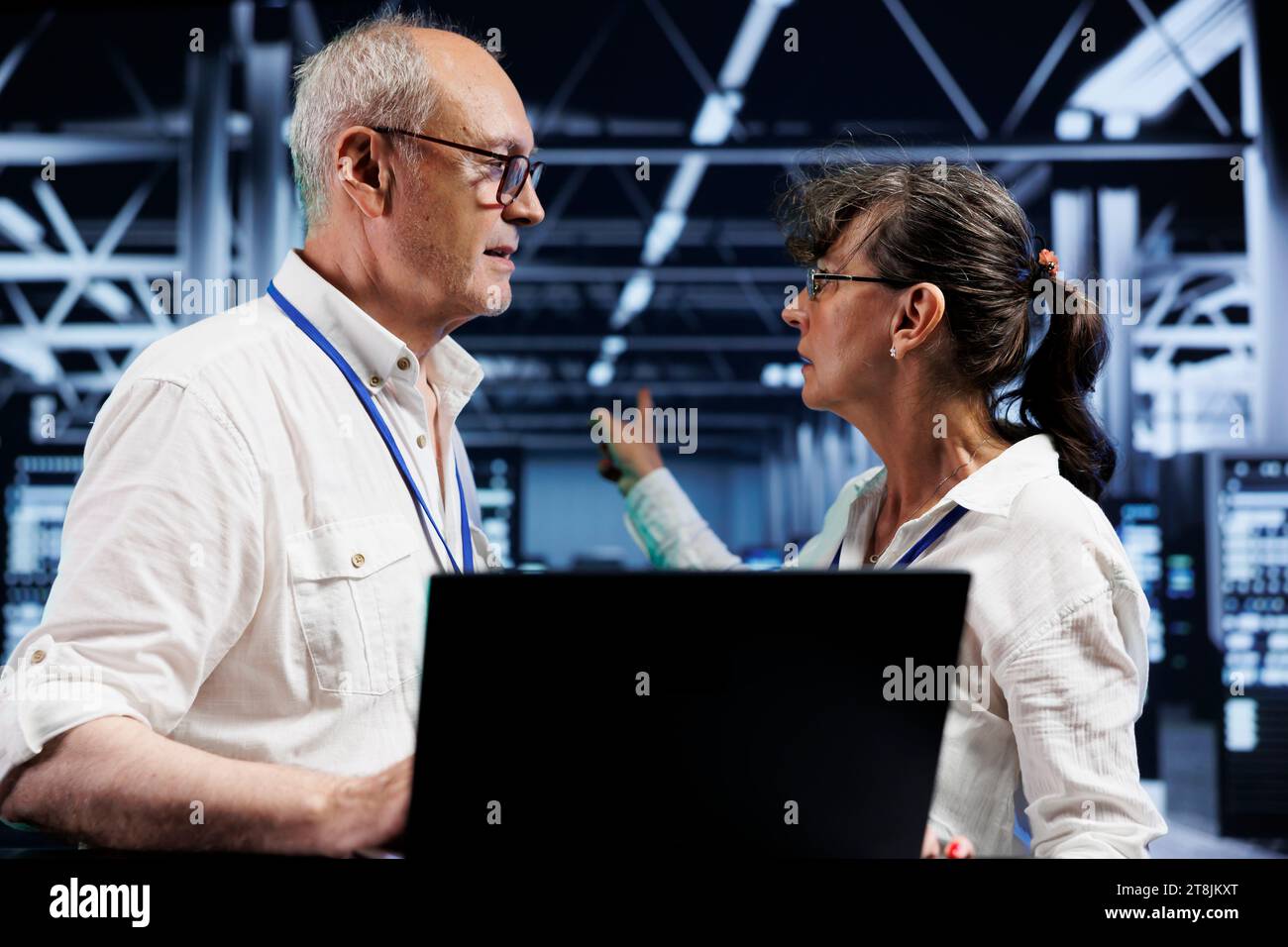 Aged professionals preventing strain on server farm systems caused by ...