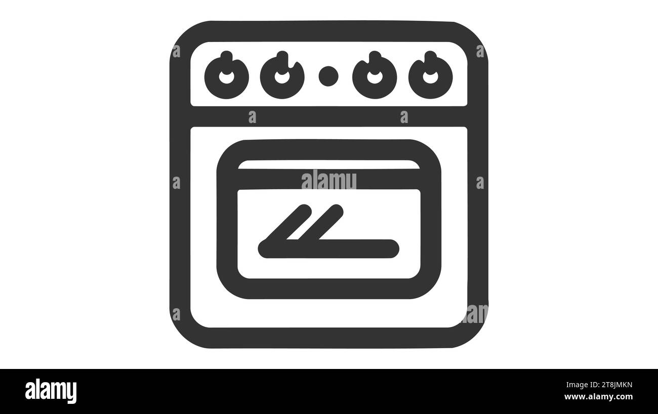 Gas stove with one burner. Simple food icon in trendy line style ...