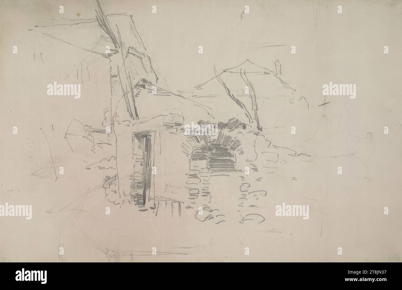 Sketch of a dilapidated house, Rösch Ludwig sketchbook; 15 paginated ...