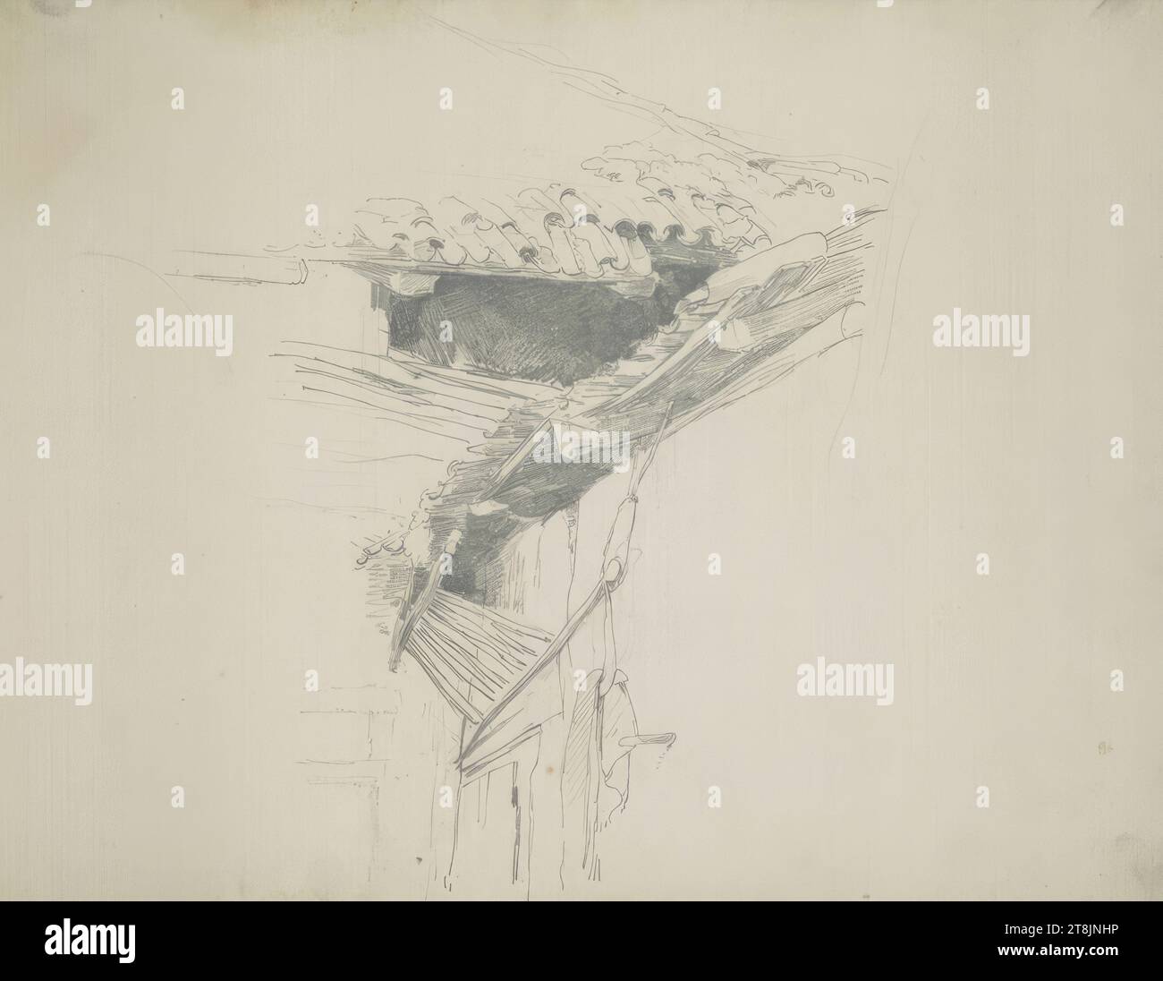 Study of house roofs, sketchbook Rösch Ludwig; 47 paginated pages ...