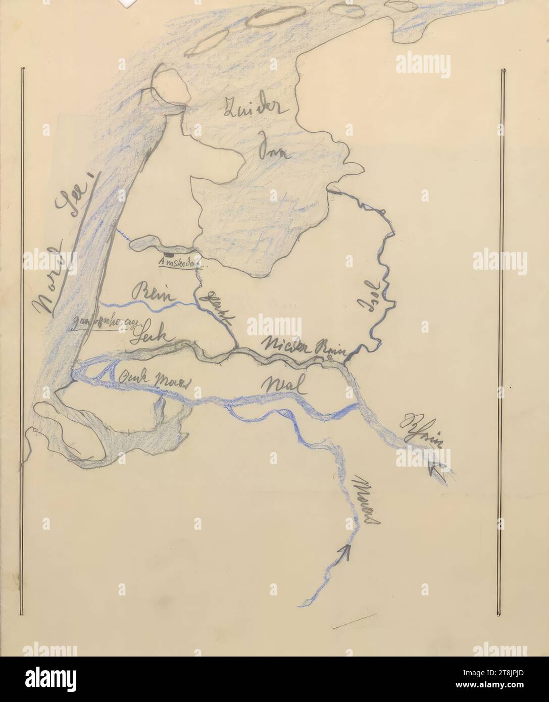 Croquis: Estuary of the Rhine, Rudolf Habsburg-Lorraine, Laxenburg ...