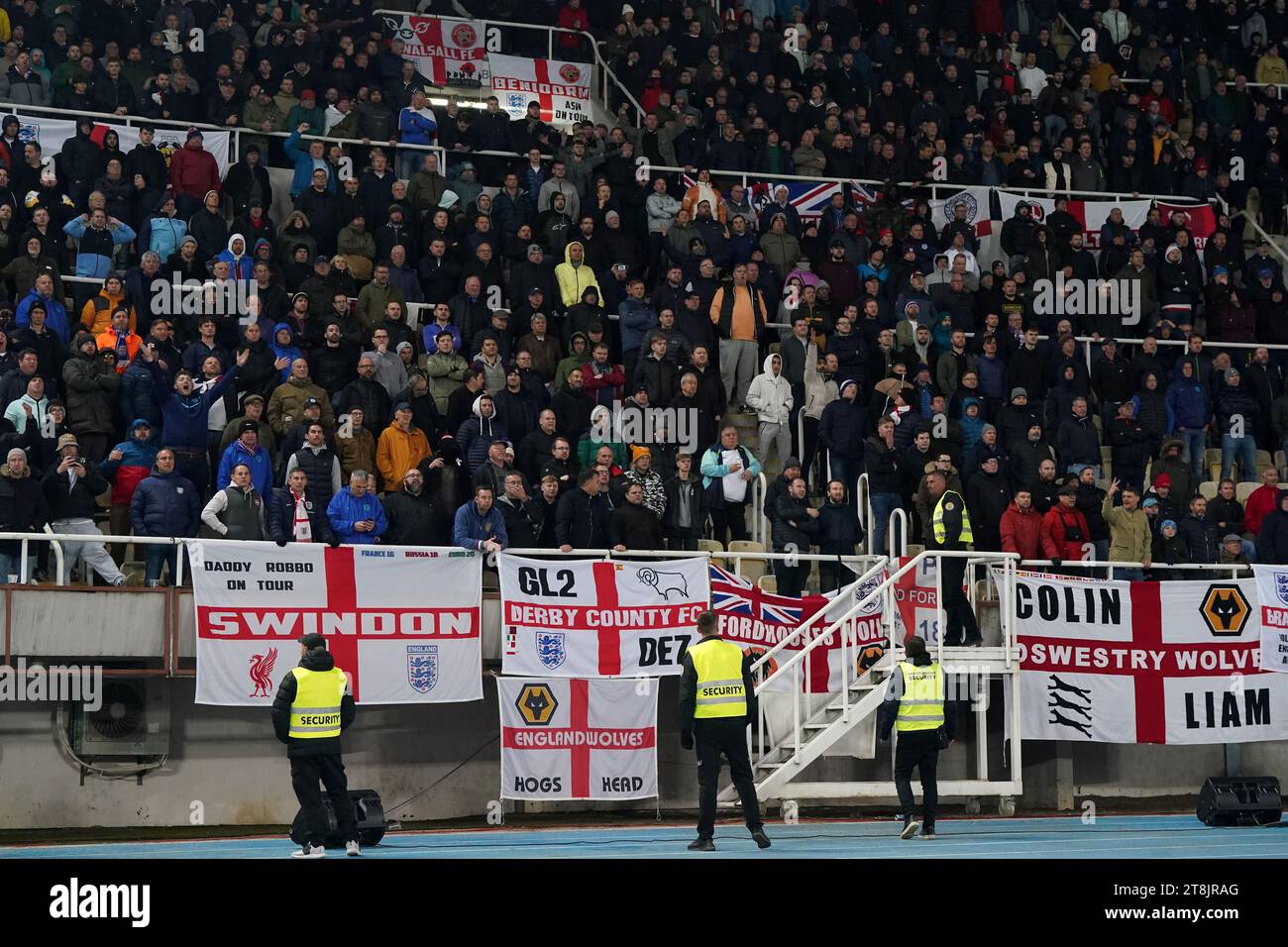 England fans in the stands during the UEFA Euro 2024 Qualifying Group C ...