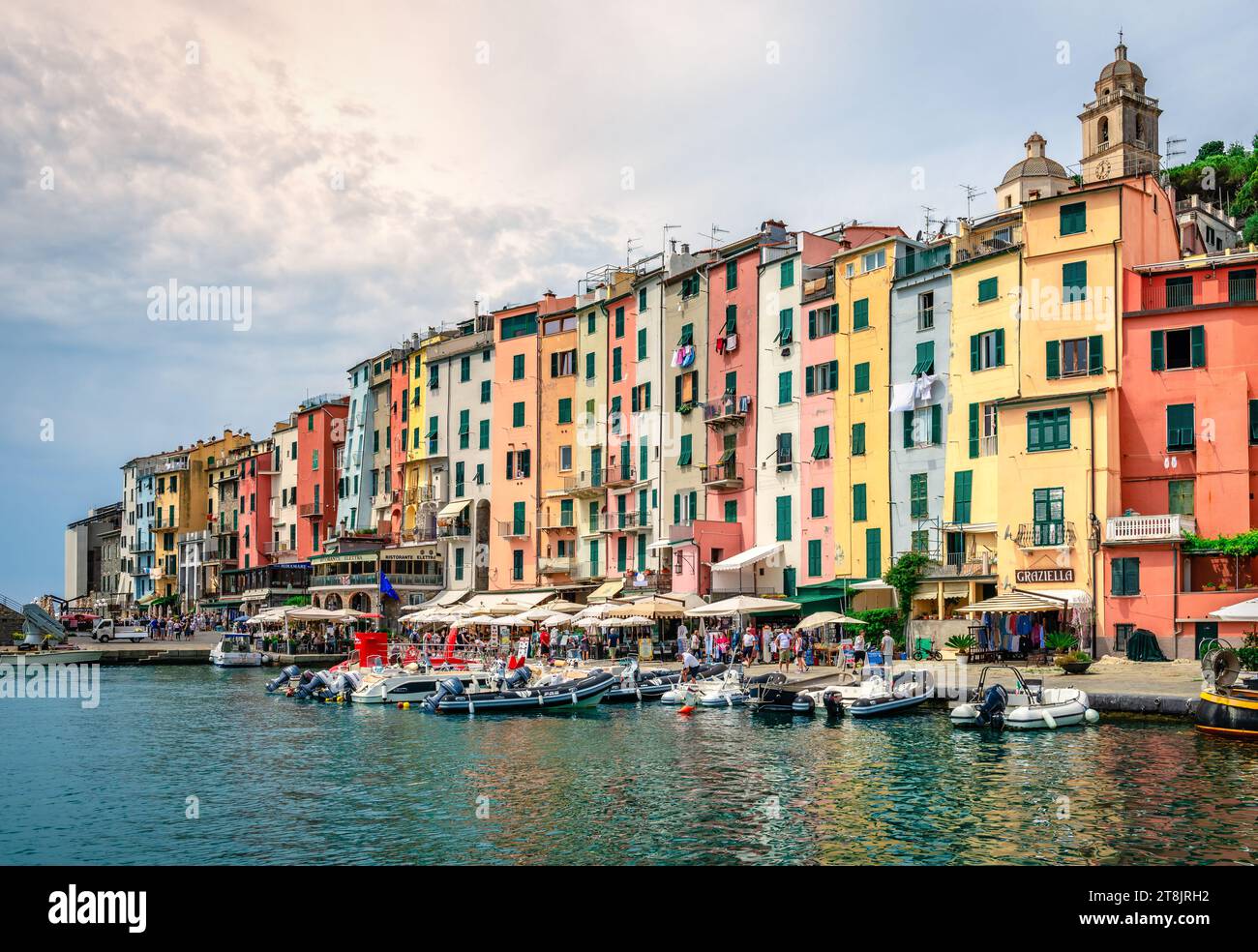 The waterfront of Porto Venere, a picturesque village on the Ligurian ...