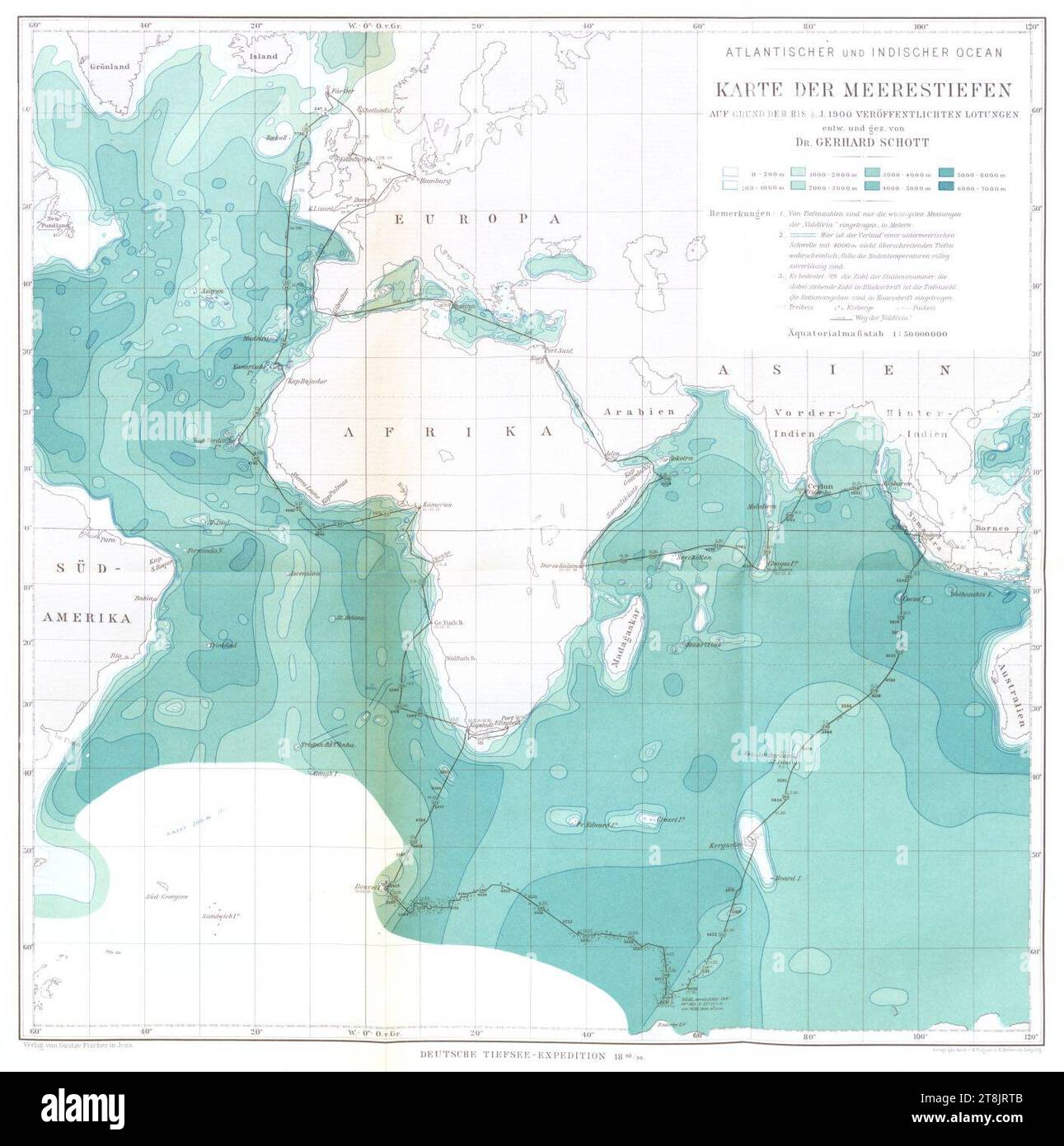 Valdivia sea depth map Stock Photo - Alamy
