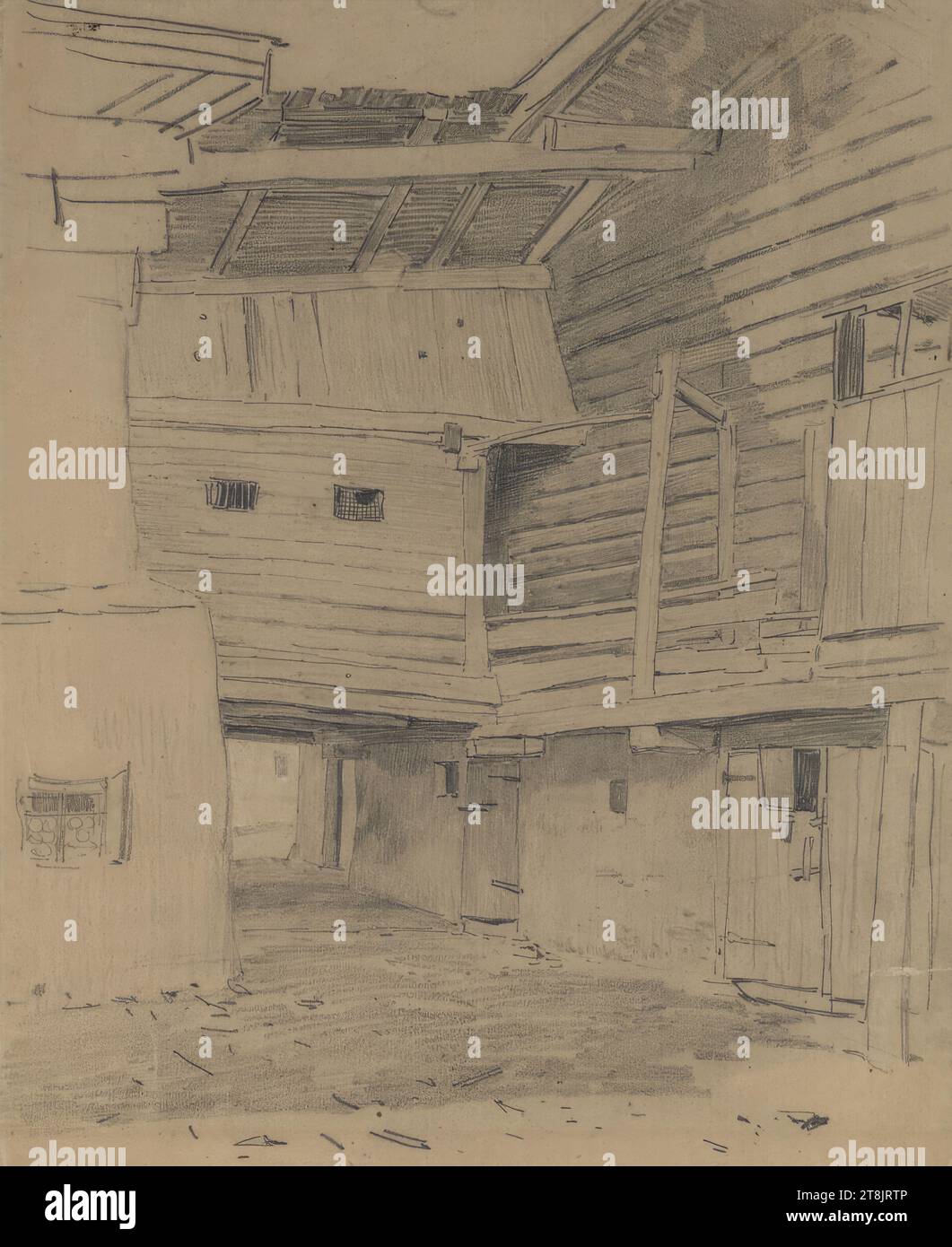 Farm, August Xaver Karl von Pettenkofen, Vienna 1822 - 1889 Vienna ...