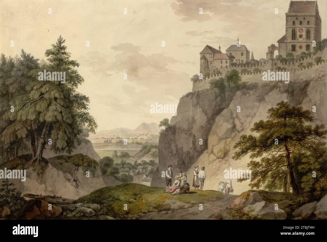 Karlstein Castle, 1790-1812, drawing, watercolor, 29 x 42.6 cm, l. and ...