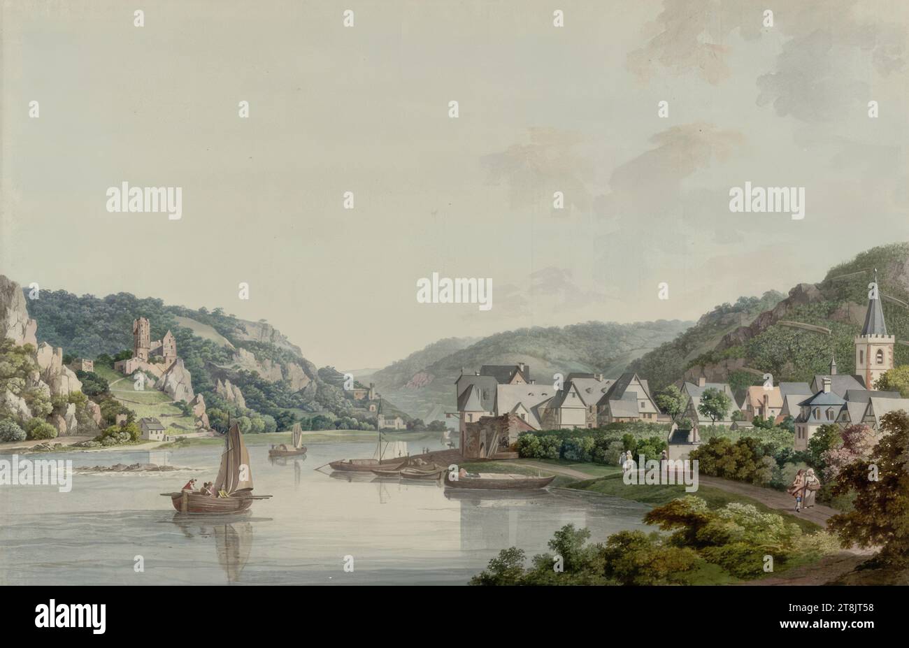 Assmannshausen, 50-part series: Views of the Rhine, Lorenz Janscha ...