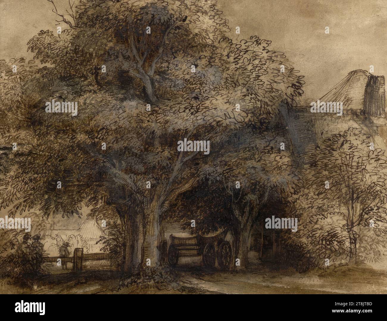 Wagon under densely leafy trees hi-res stock photography and images - Alamy