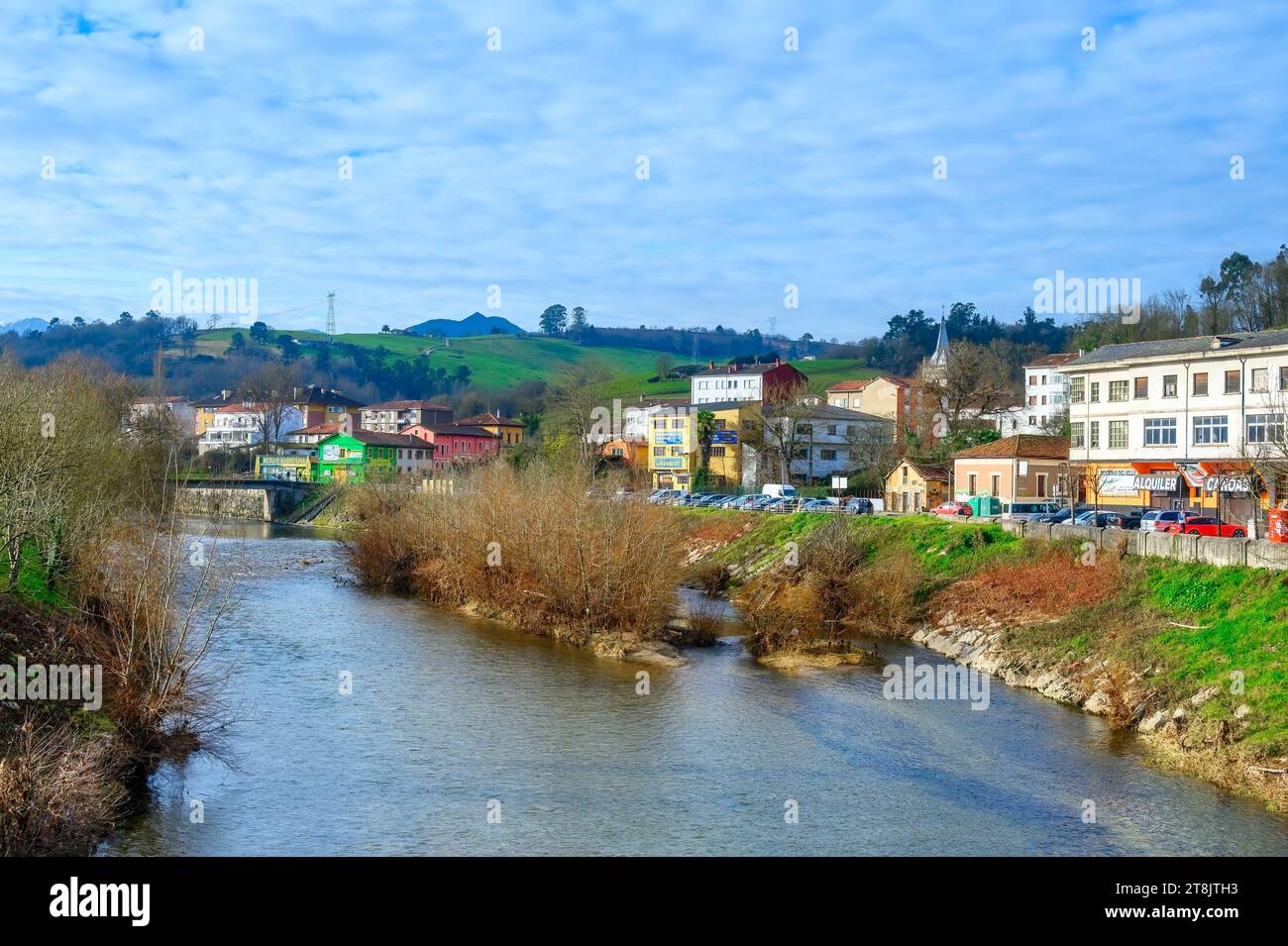 ARRIONDAS, ASTURIAS, SPAIN, River Sella, and cityscape Stock Photo - Alamy