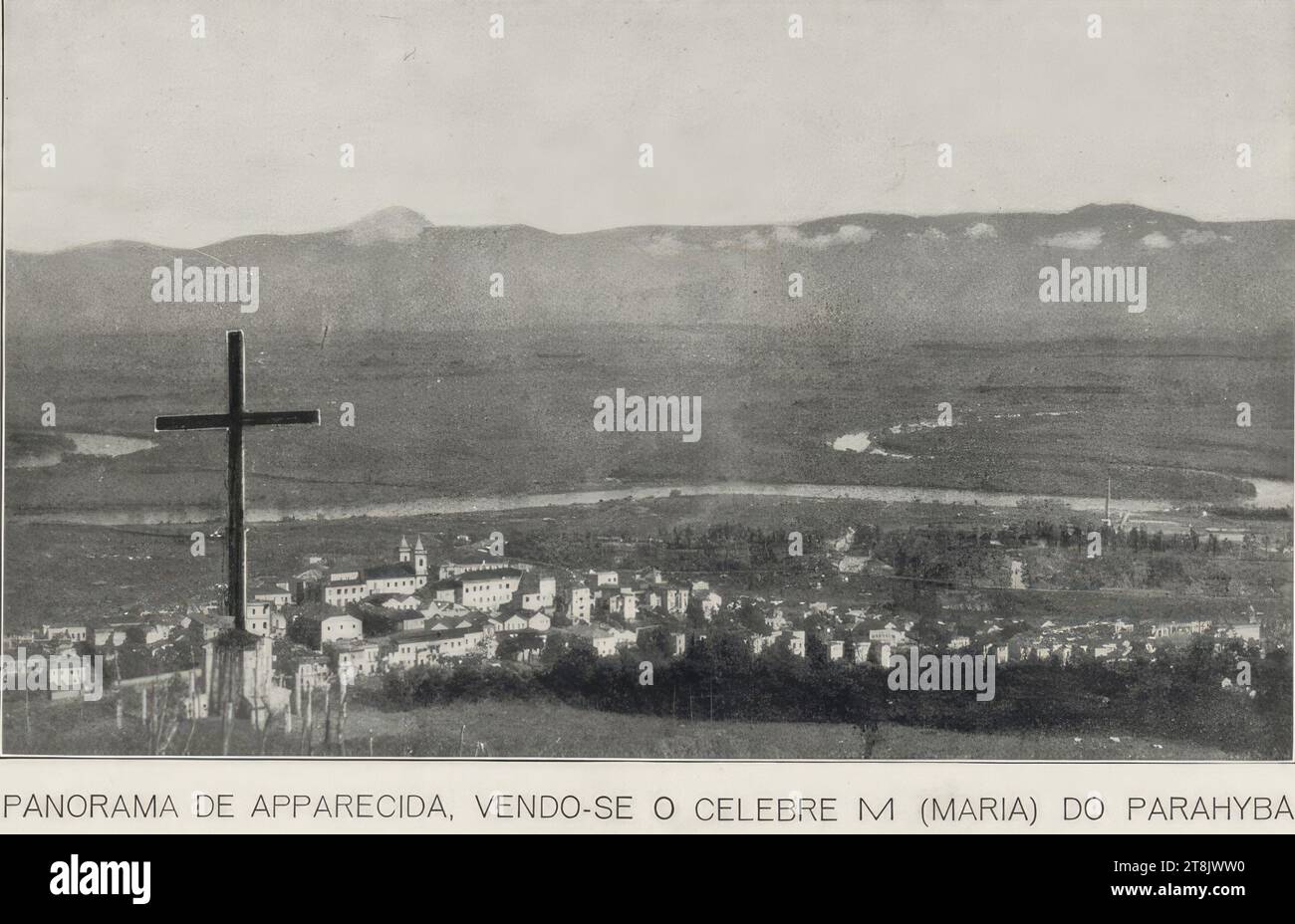 Aparecida; Postcard; Panoramic view with the loop of the Paraìba ...