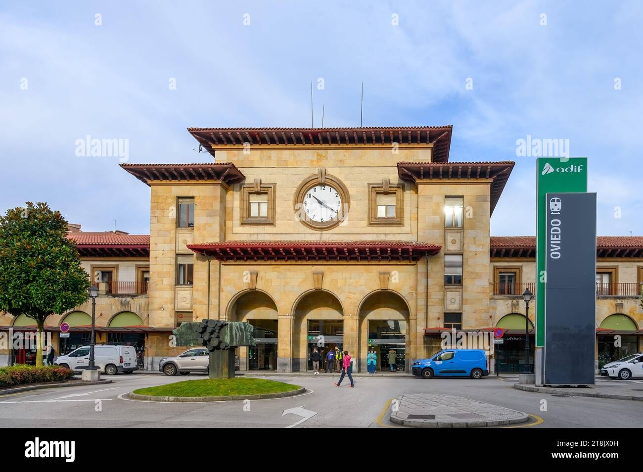 Oviedo, Spain, 2023: Adif Train Station Facade Stock Photo - Alamy