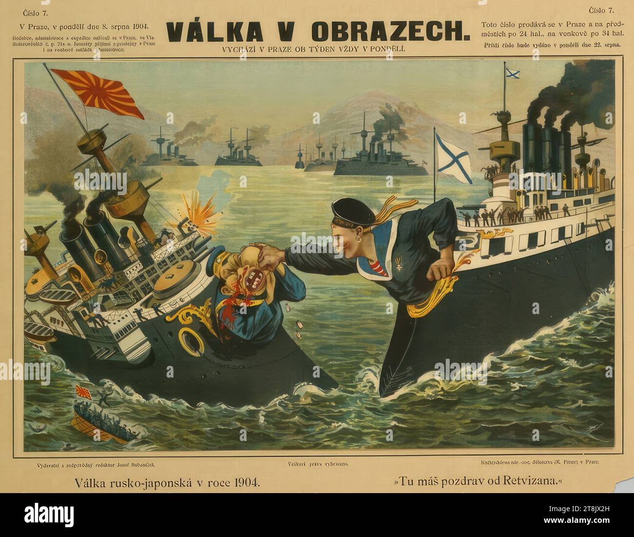 VÁLKA V OBRAZECH. V Praze, v pondelí dne 8. srpna 1904. Válka rusko ...