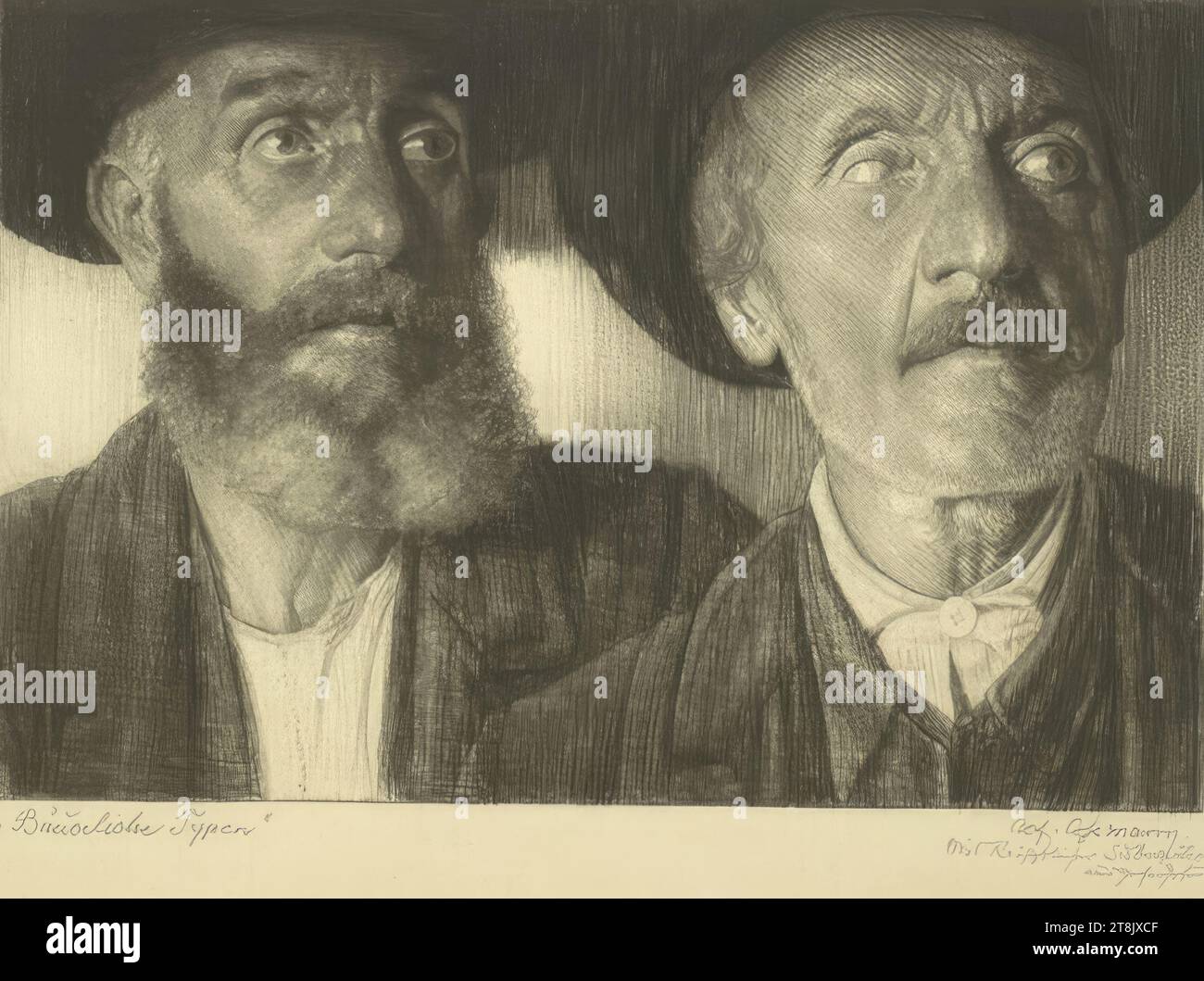 Rural types, Alfred Cossmann, Graz 1870 - 1951 Vienna, print, etching ...