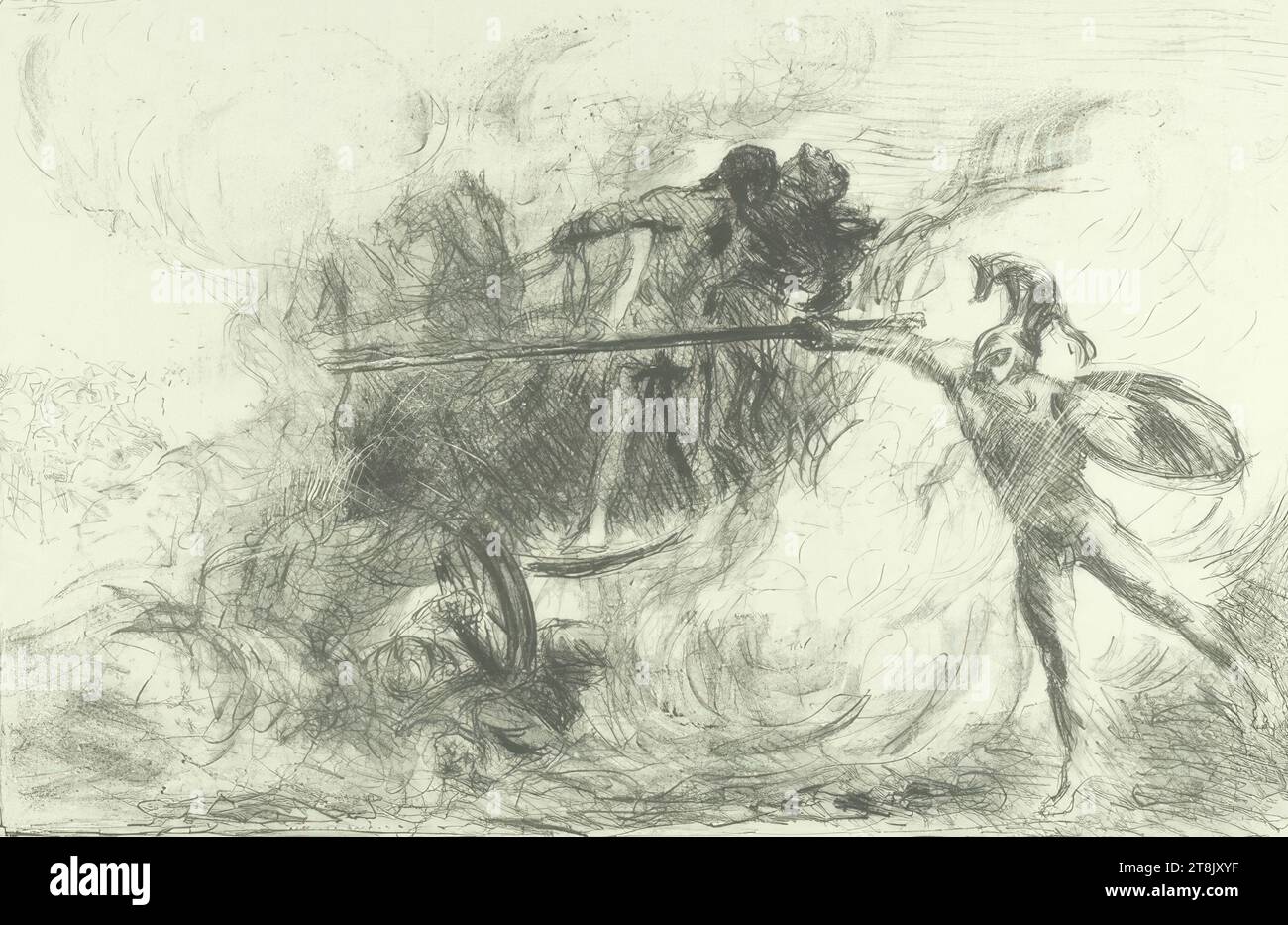 Achilles; Hektor escapes Achilles, Achilles - 15 lithographs for the ...