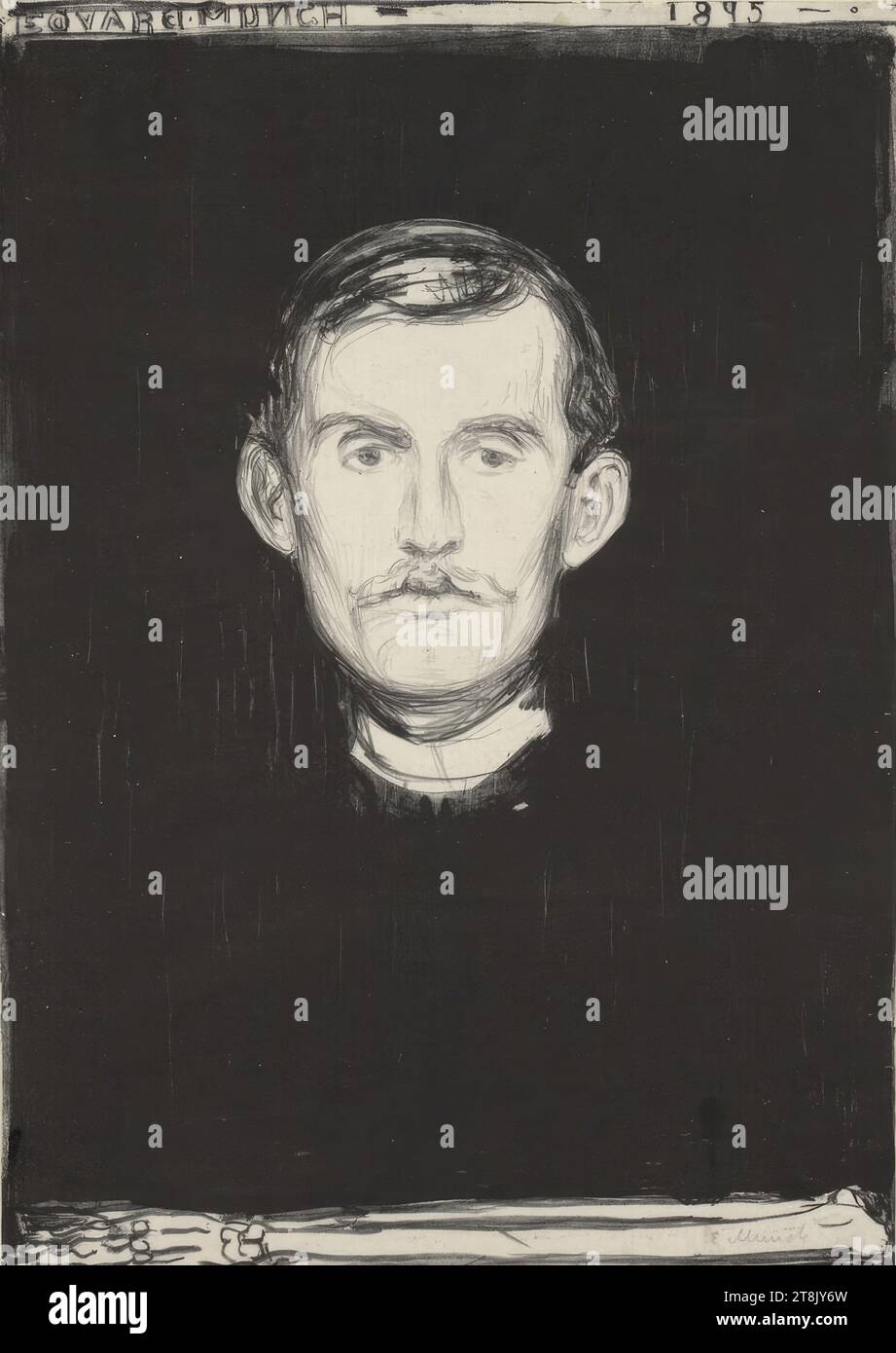 Self-portrait, with bone arm, Edvard Munch, Løten near Hamar 1863 ...