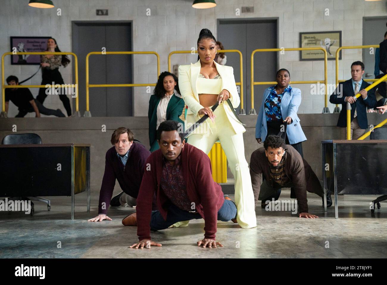 DICKS: THE MUSICAL, Megan Thee Stallion (standing, center), 2023. ph ...