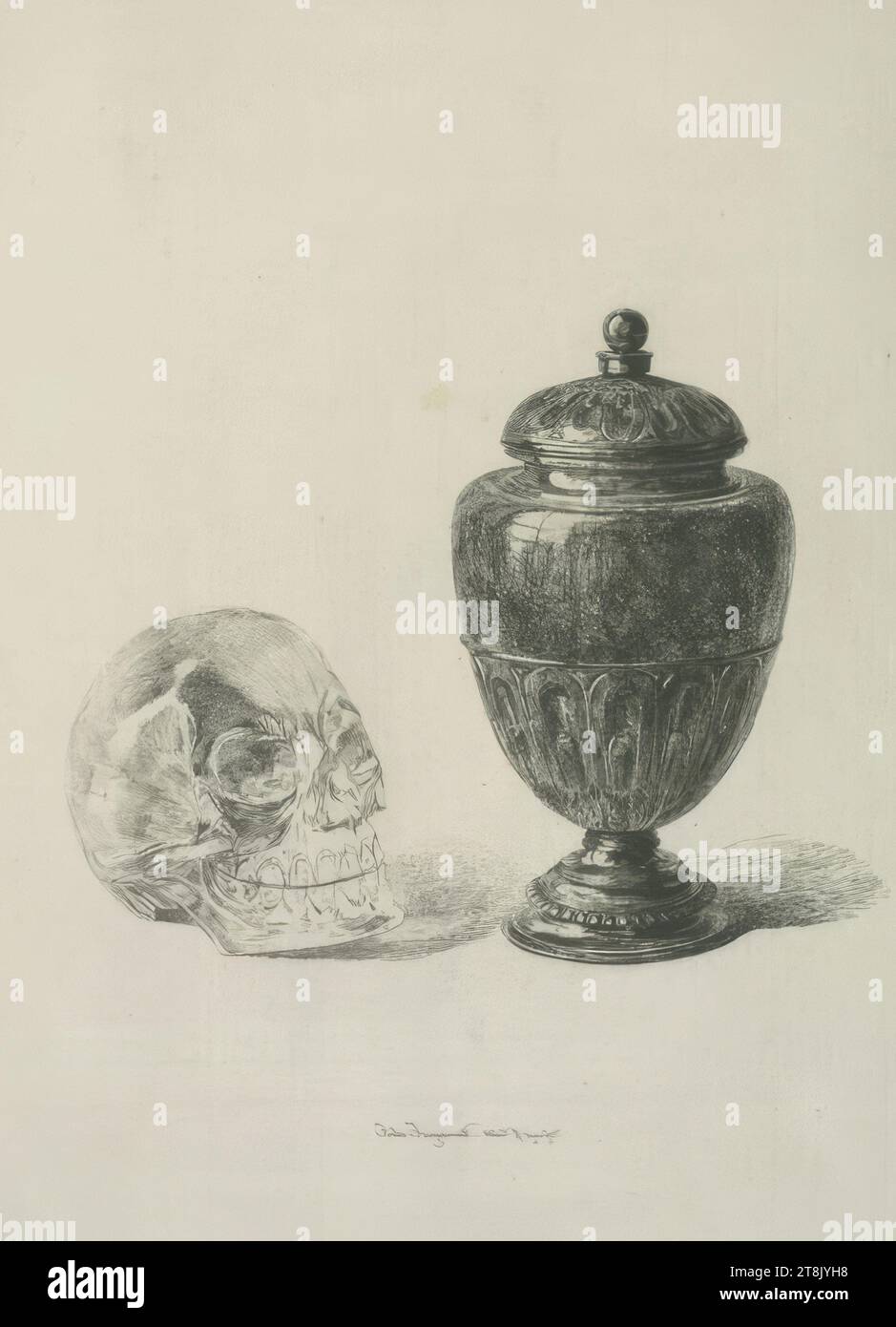 Vessel and skull, Musée du Louvre, Pl. 36, Musée du Louvre, Jules Ferdinand Jacquemart, Paris ...