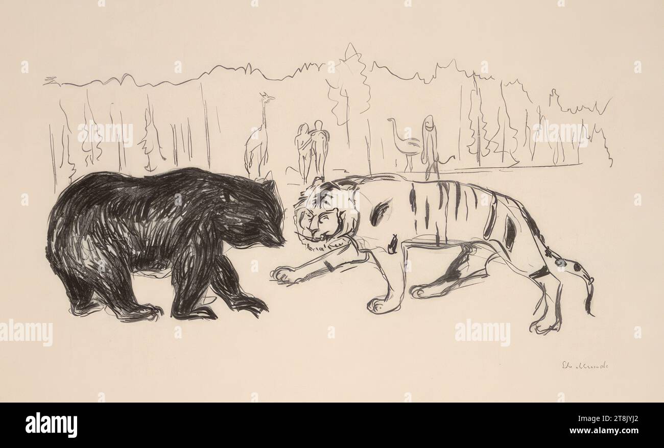 Tiger and bear, 21-part series: Alfa og Omega, Edvard Munch, Løten near ...